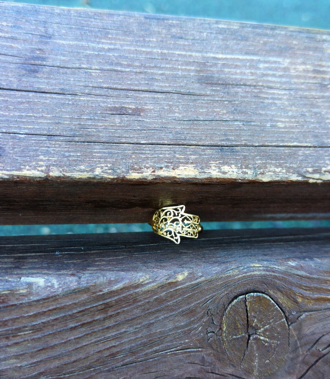 Hamsa Ring Gold Hamsa Ring small Surface Goldfilled Hamsa - Etsy Canada