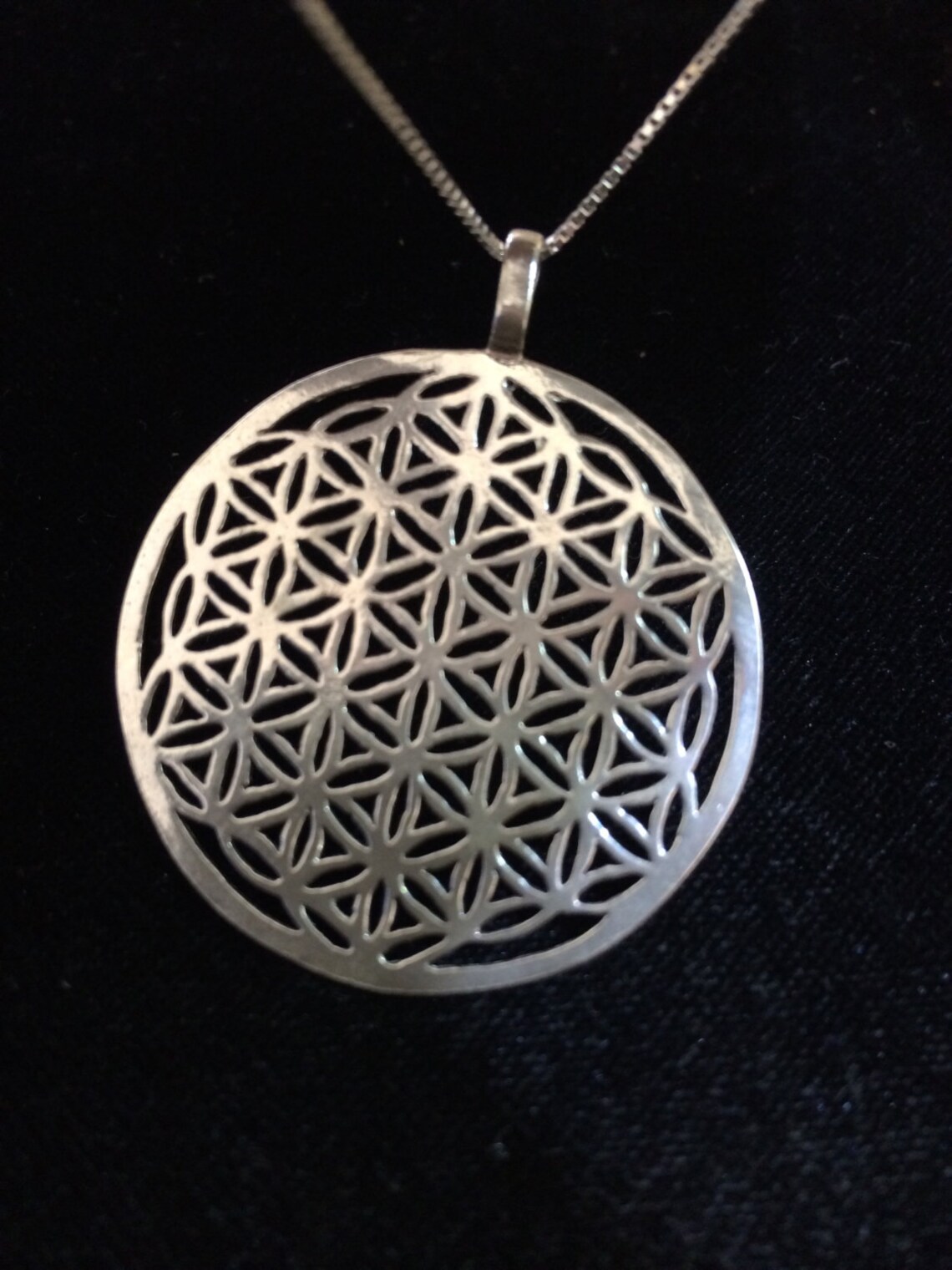 Silver flower of life necklace flower of life silver flower | Etsy