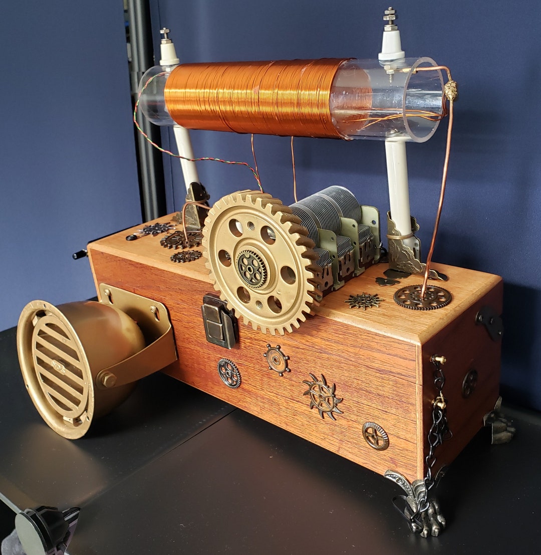 Crystal Radio Steampunk Highly Sensitive. Great Resonance Using Short ...