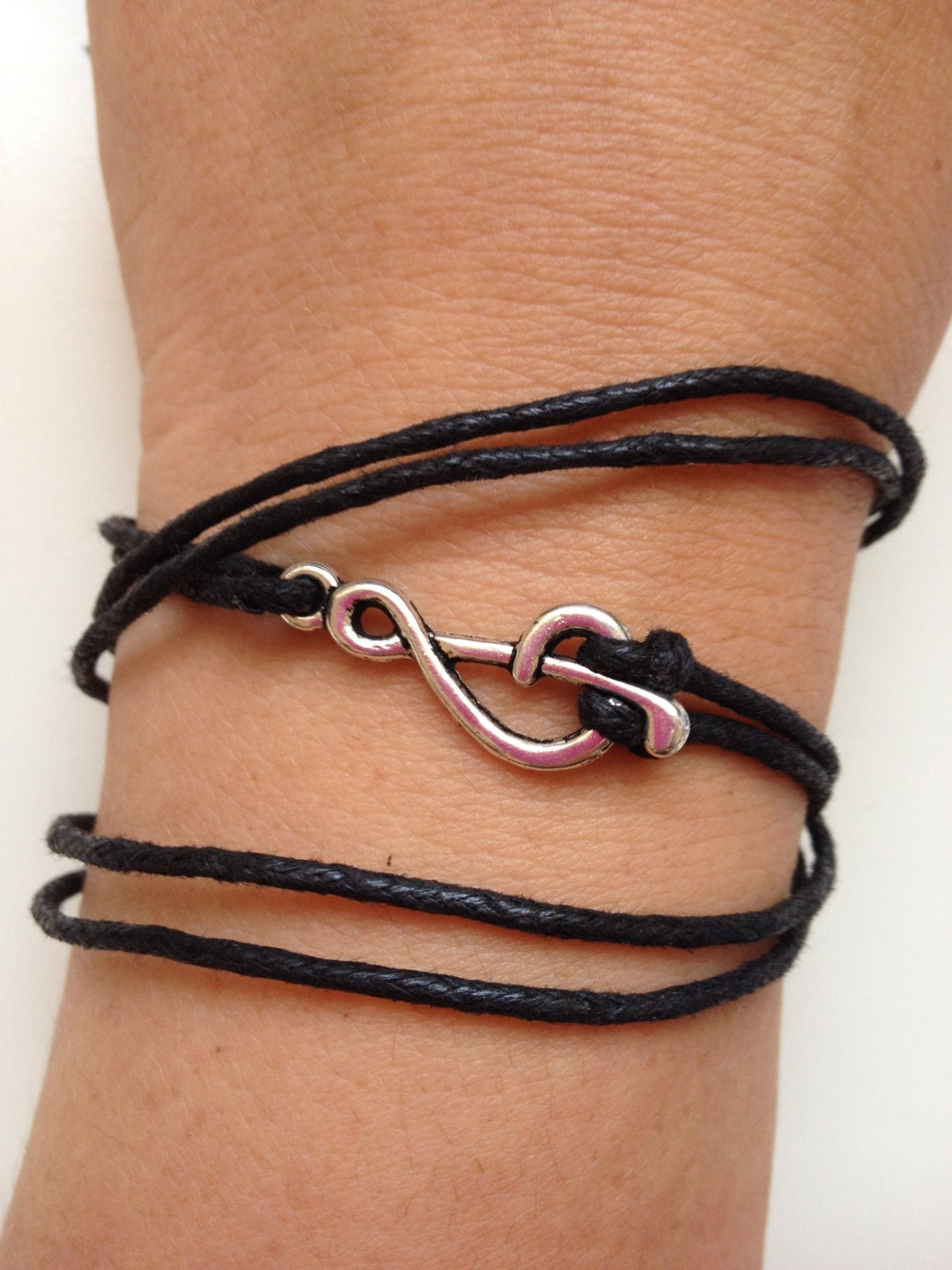 Music Clef Bracelet 78 Friendship Music Clef Charm Waxed Cotton ...