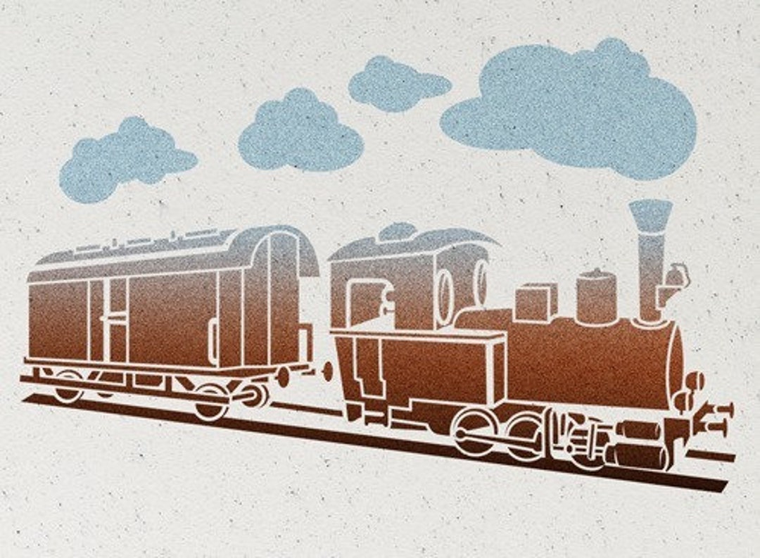 Stencil »steam Locomotive« - Etsy