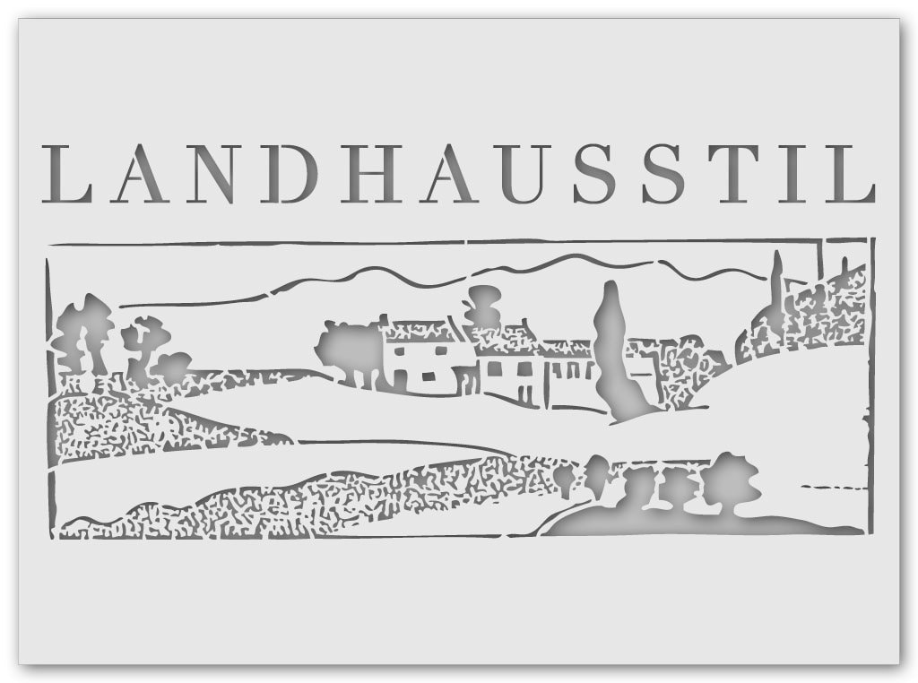 Stencil Wall Template Country house style 1187 | Etsy