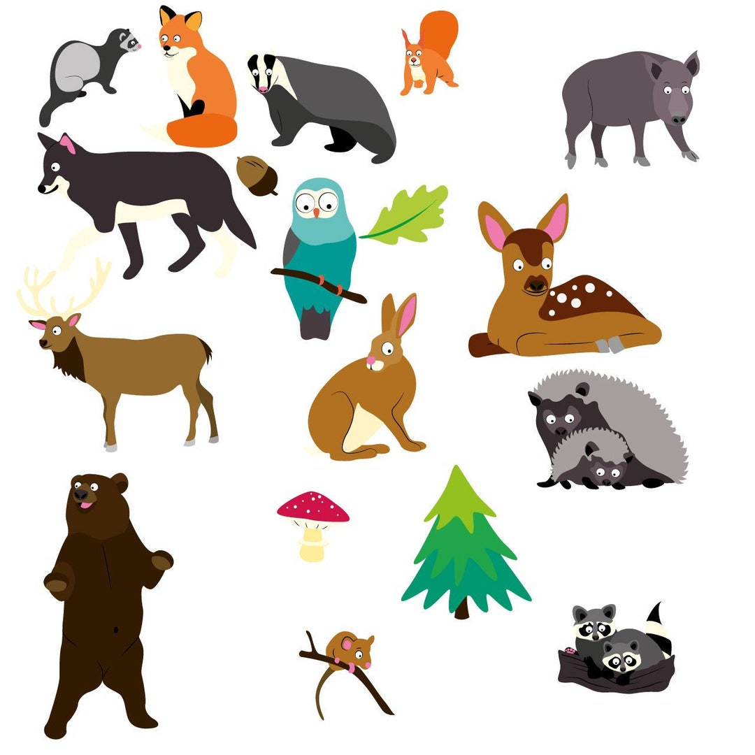 Wall Template "forest Animals" for the Nursery - Etsy