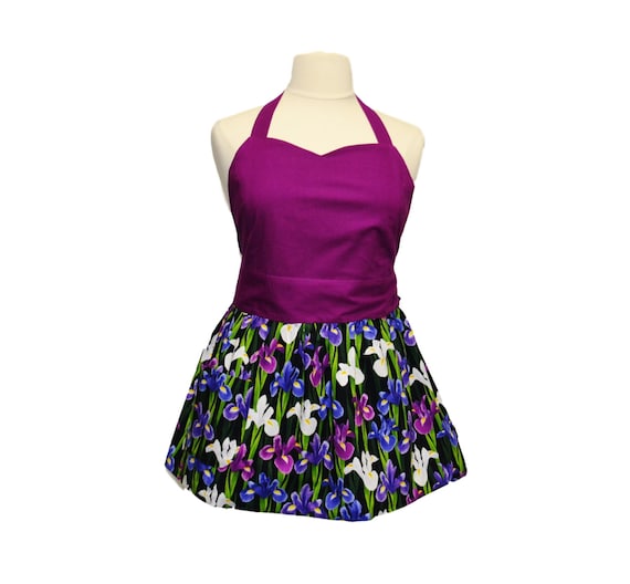 Petite Plus XP-2XP Iris Garden Apron Purple Plum & White - Etsy