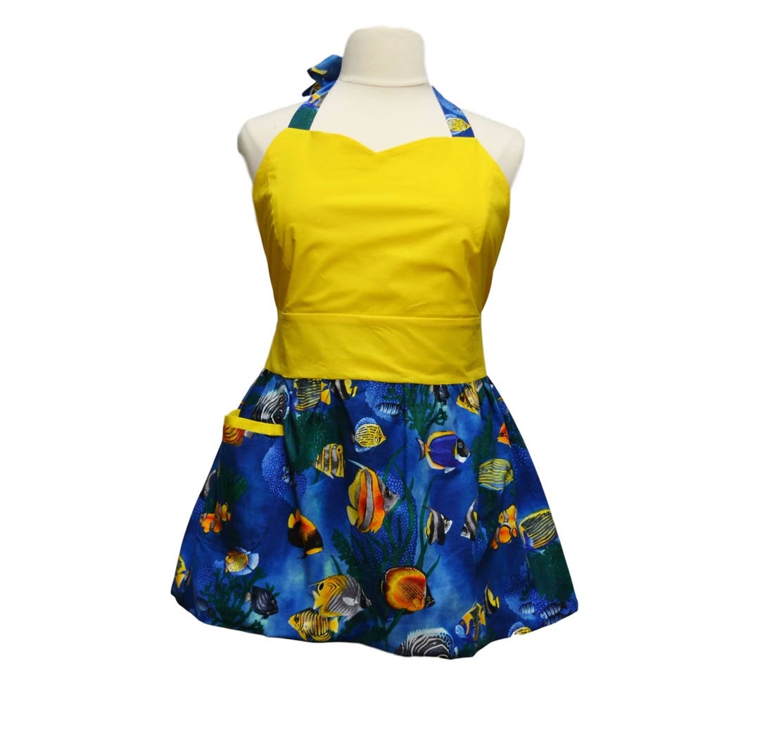 Petite Plus XP-2XP Tropical Fish Apron, Angel Fish, Butterfly Fish ...