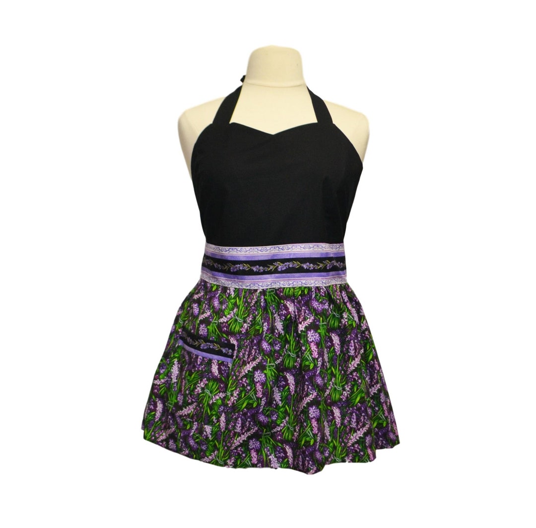 Petite Plus XP-2XP Lavender Fields Apron, Purple and Green Floral, Plus ...