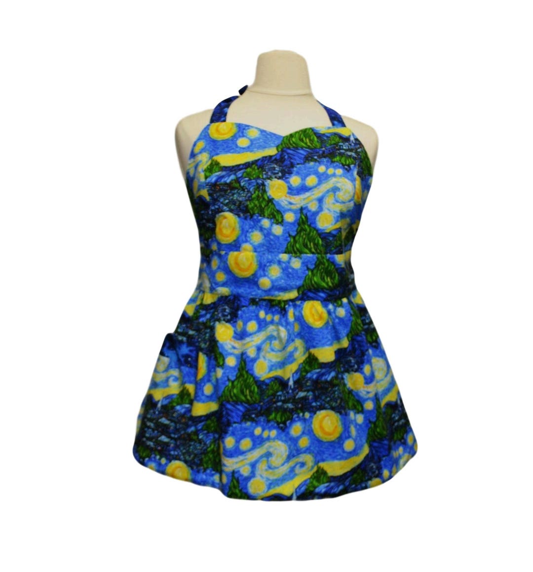 Petite Plus XP-2XP Starry Night Apron, Van Gogh Painting, Stars and ...