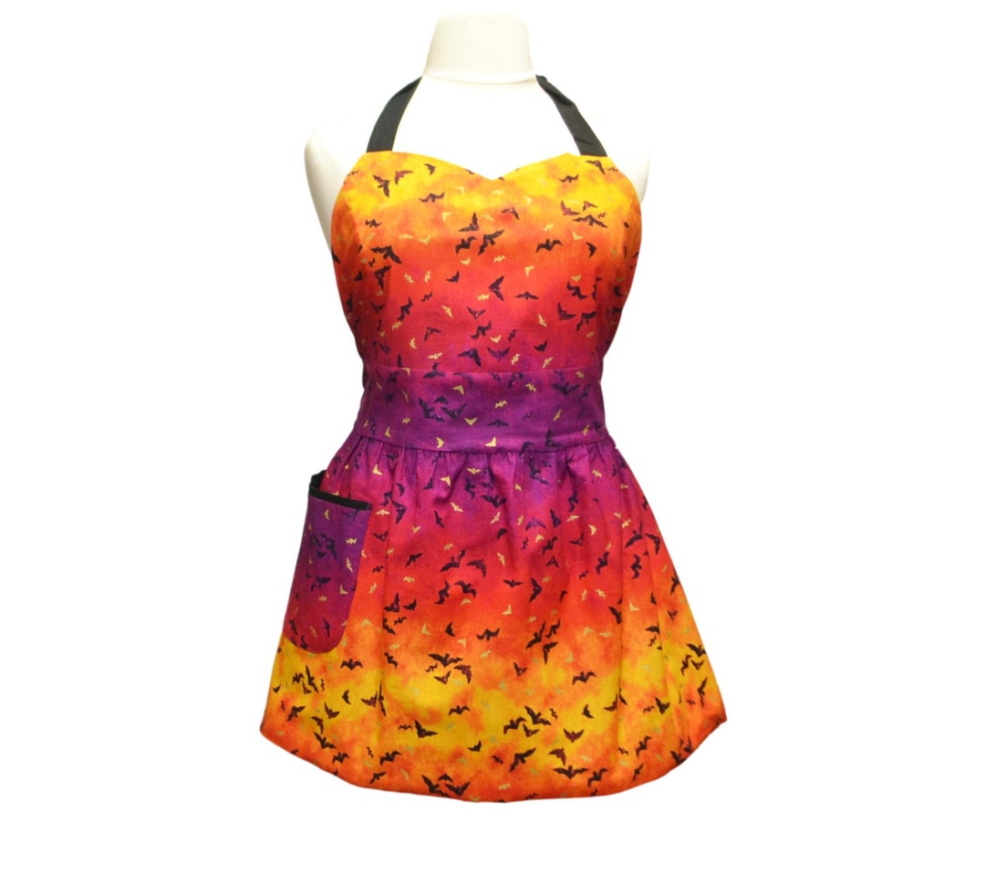 Petite Plus XP-2XP Bats in Sunset Full Length Apron, Party Apron ...
