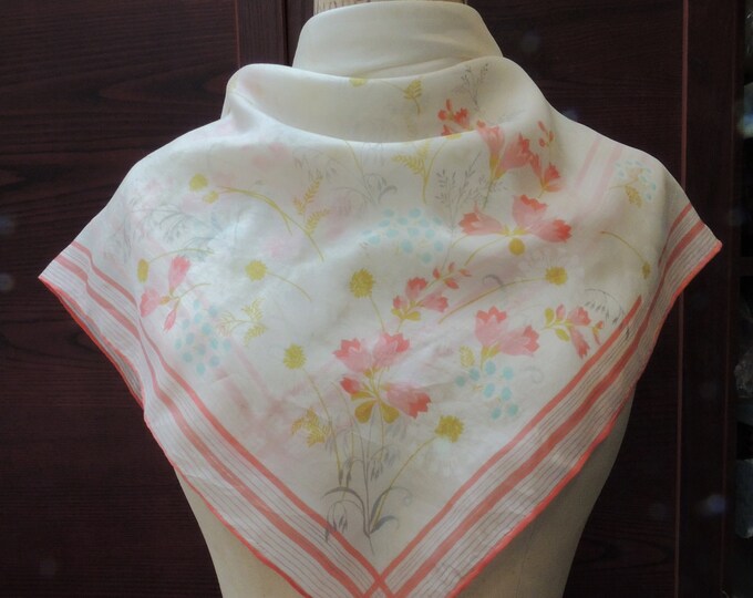 Vintage "summer Bouquets" Retro Head Cover, Fun Chapel Veil, Bad Hair ...