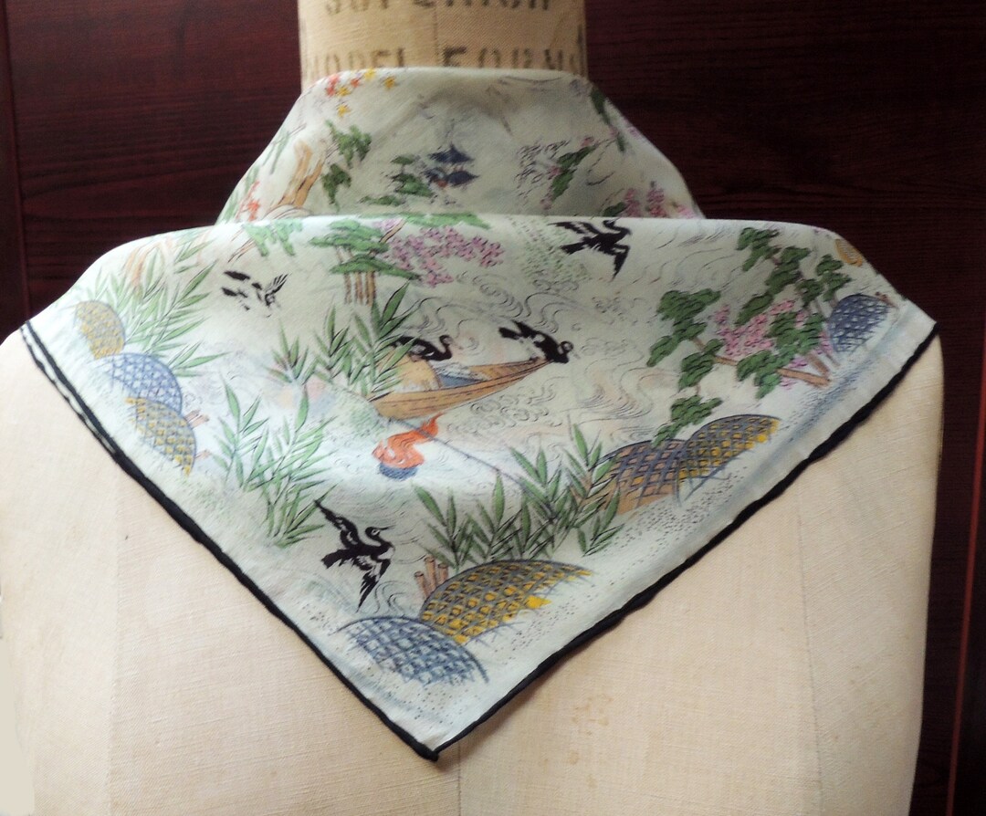 Vintage Asian Scarf: Retro Boho Headscarf Headband Head - Etsy