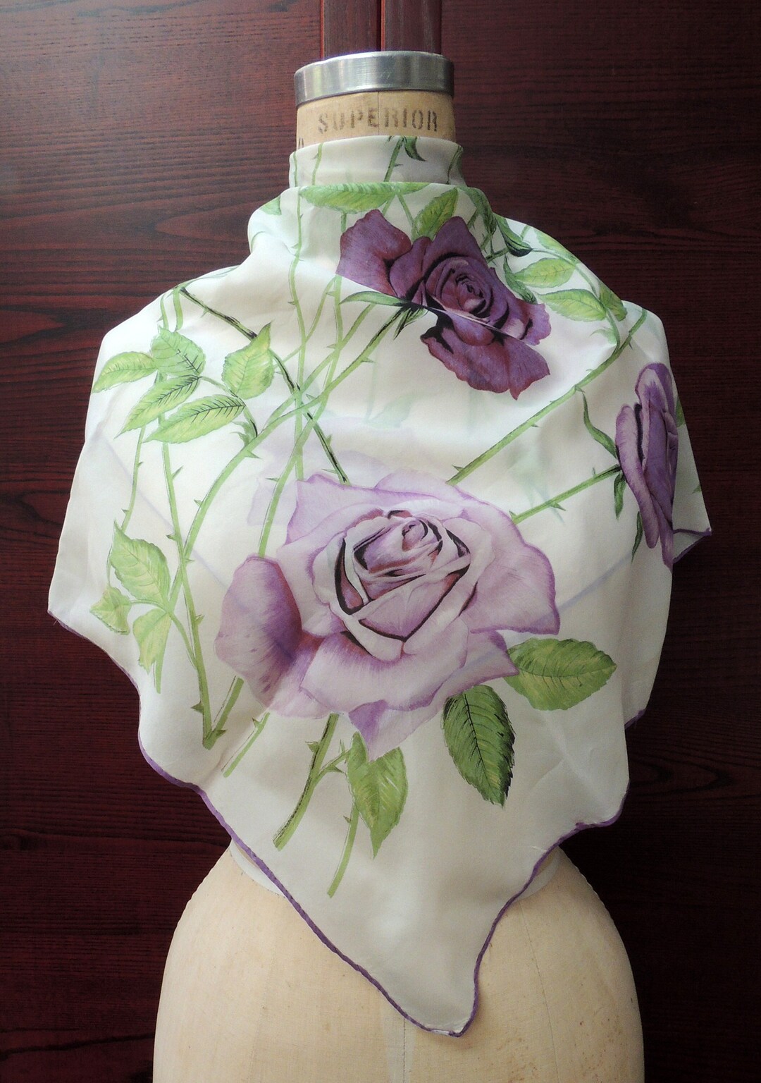 Vintage Cascading Roses Scarf: Retro Boho Headscarf - Etsy