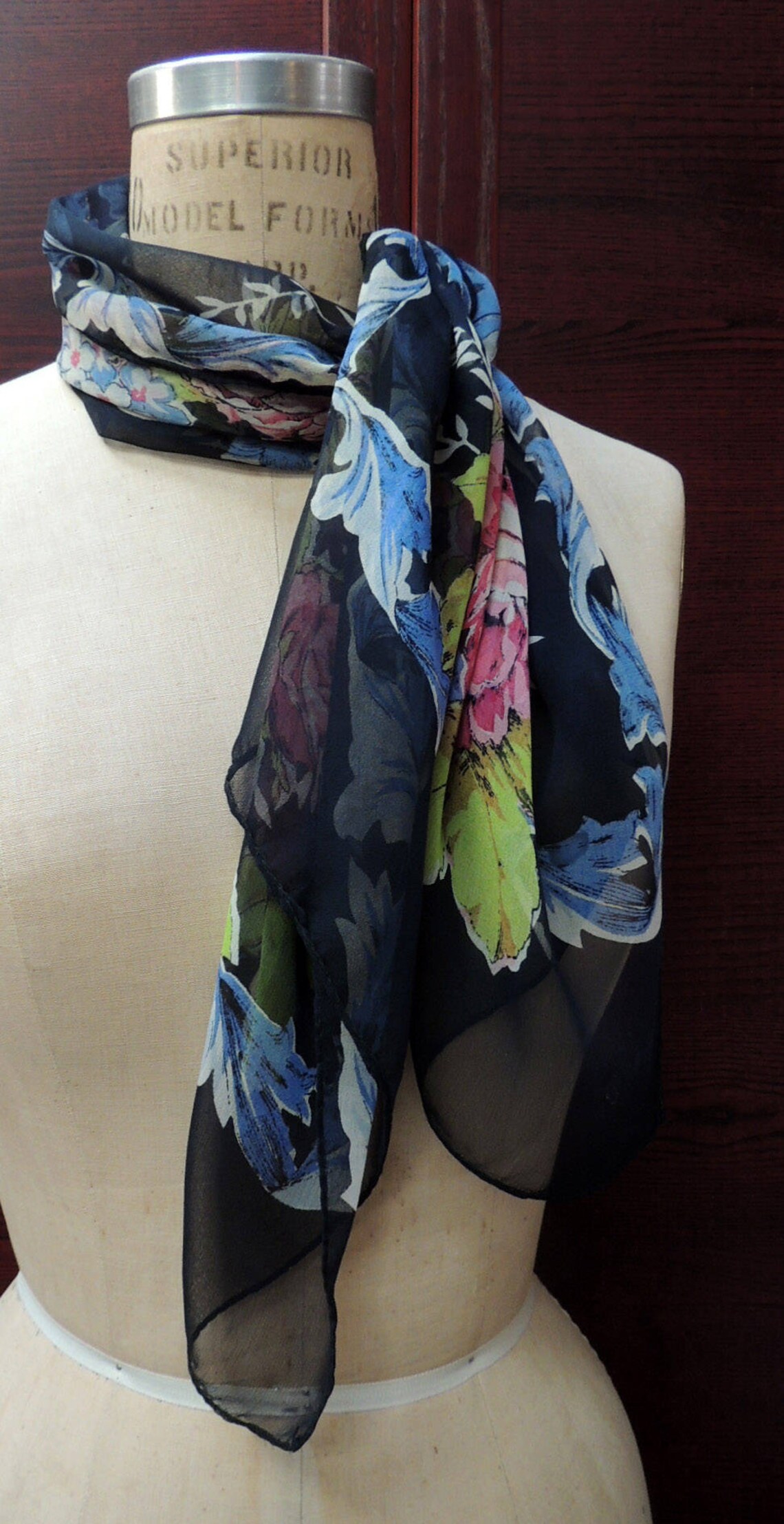 ROSES SHEER SCARF: Boho Headscarf Headband Head Cover Wrap | Etsy