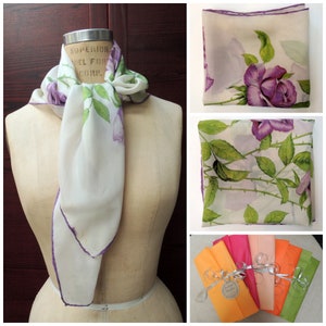 Vintage "cascading Roses" Scarf: Retro Boho Headscarf, Head or Hat Band ...