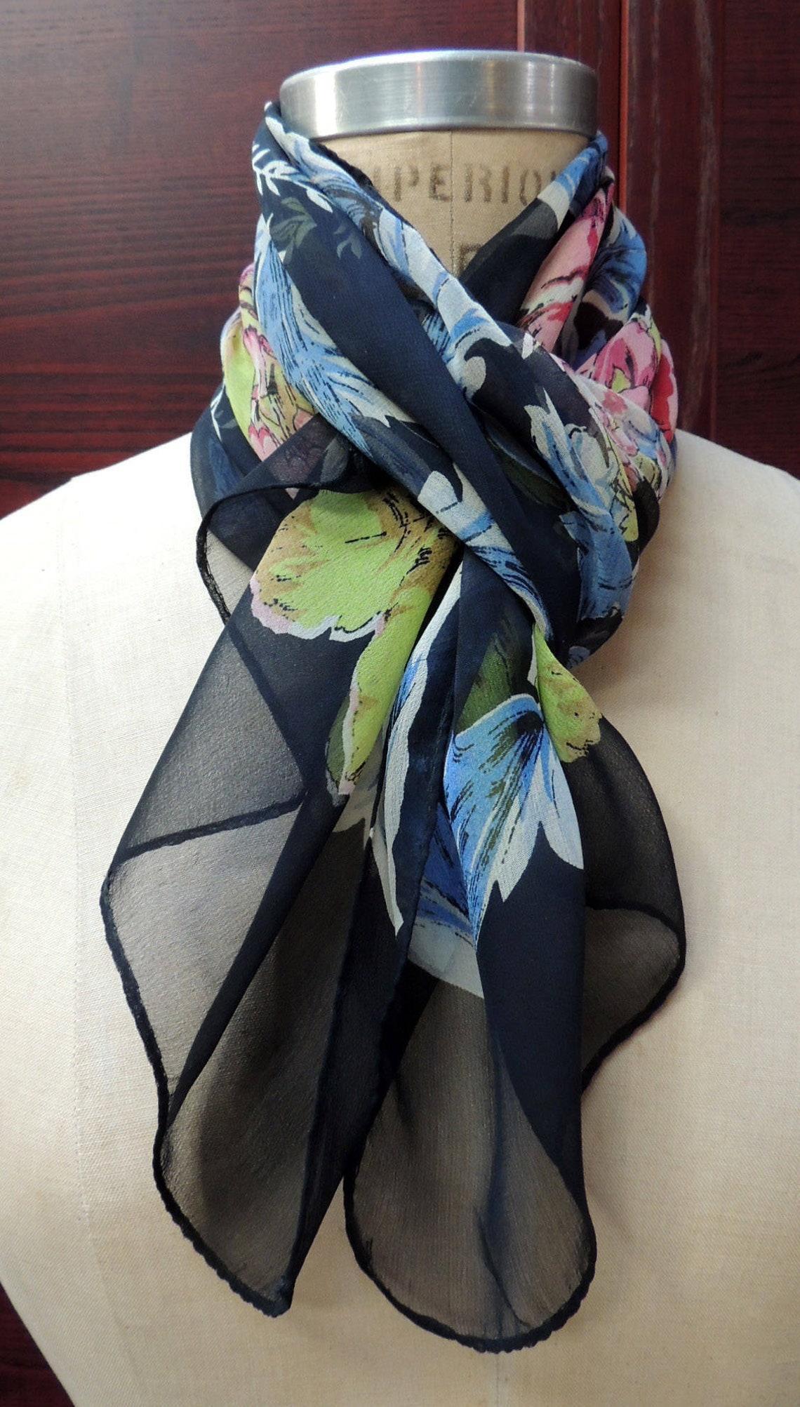 ROSES SHEER SCARF: Boho Headscarf Headband Head Cover Wrap - Etsy