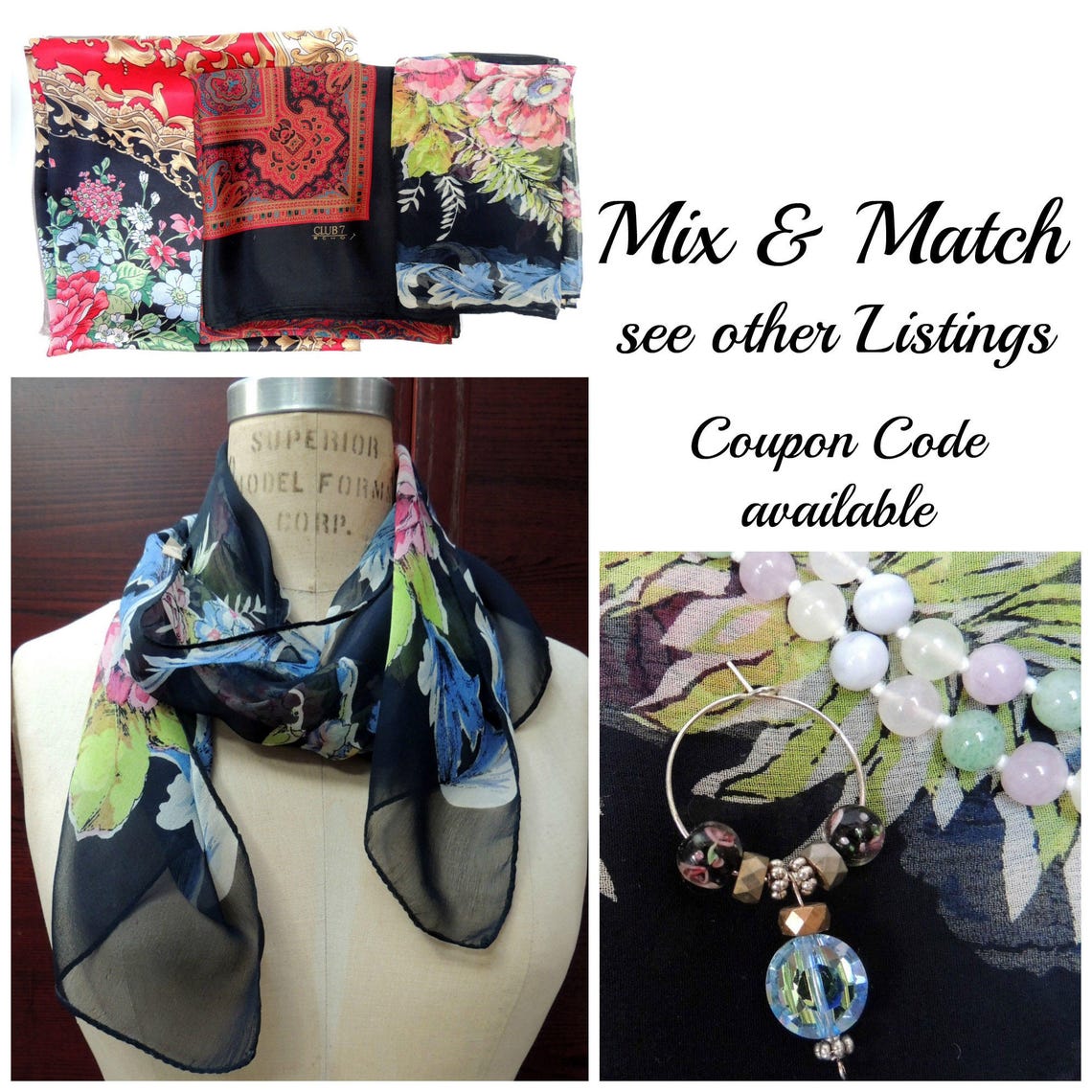 ROSES SHEER SCARF: Boho Headscarf Headband Head Cover Wrap | Etsy