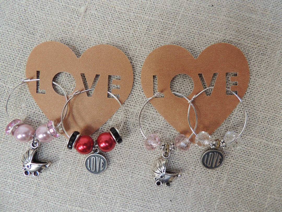 Pair baby Love Drink Markers/ Wine Charm: Eco Friendly Gift for New Mom ...