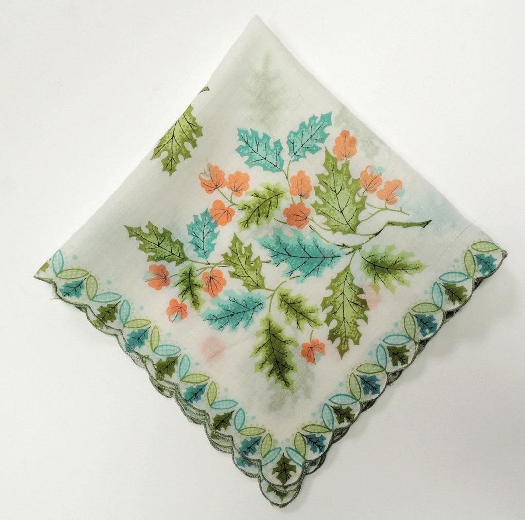Retro "falling Leaves" Handkerchief: Vintage Keepsake "something Old ...