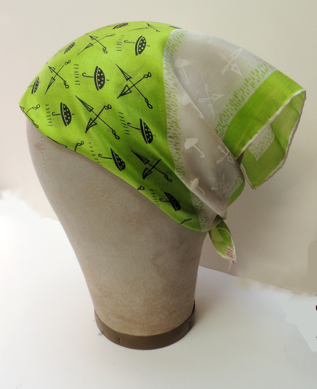 Vintage umbellas Silk Scarf: Retro Headscarf, Head Cover Wrap, Fun Head ...