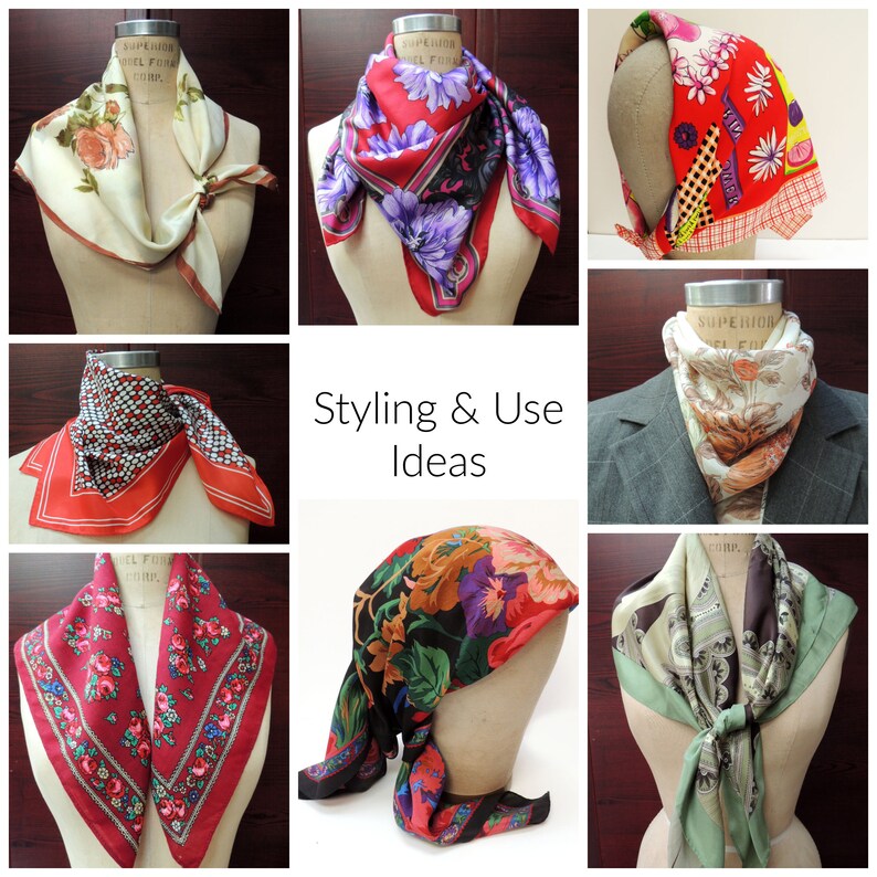 Vintage Floral Scarf: 80s-90s Printed Lurex, Head Cover Wrap - Etsy