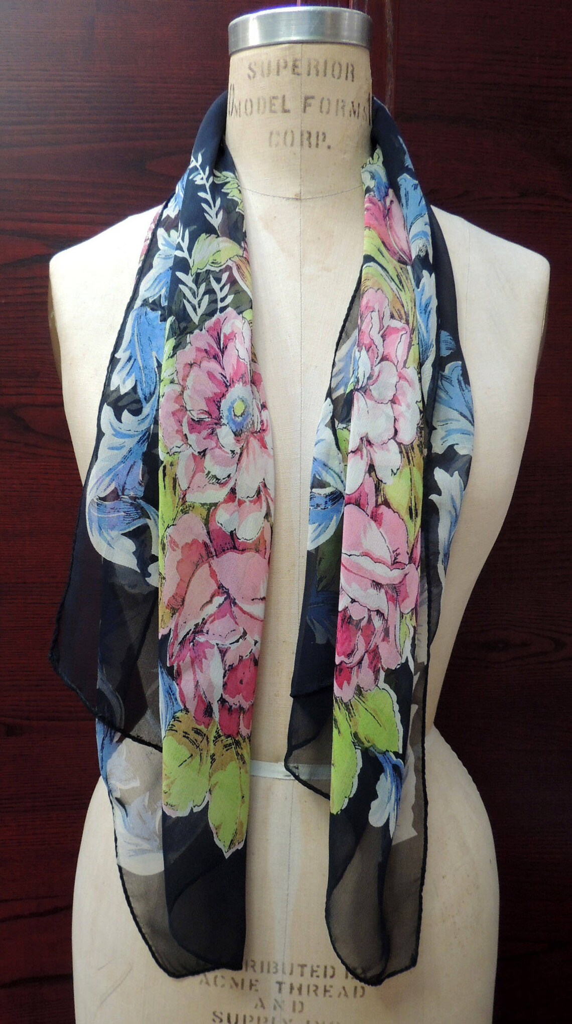 ROSES SHEER SCARF: Boho Headscarf Headband Head Cover Wrap - Etsy