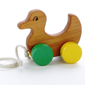 Wooden Duck Pull Toy - Toddler Gift - Gift for One-year Old - Baby Gift ...