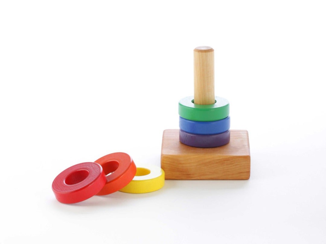 Wooden Ring Stacking Toy - Stocking Stuffer for Babies - Wooden Baby ...