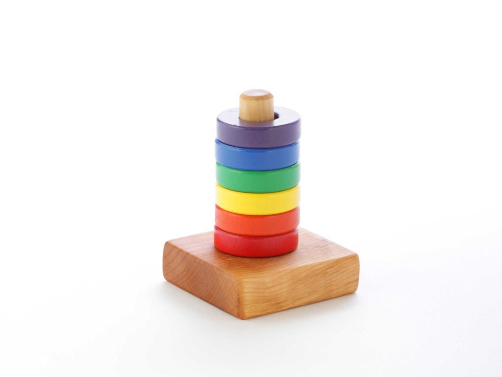 Wooden Ring Stacking Toy Stocking Stuffer for Babies - Etsy
