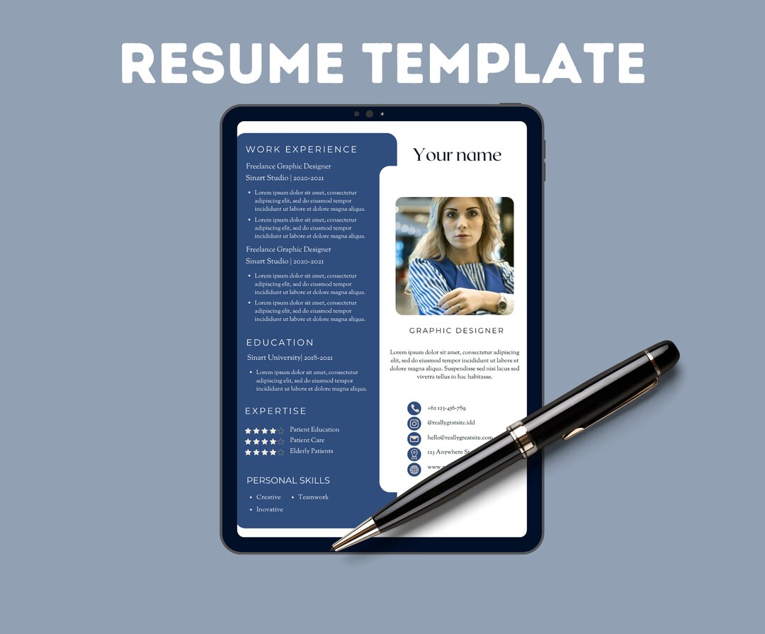 Simple Concept Resume Template, Resume Template With Photo ...