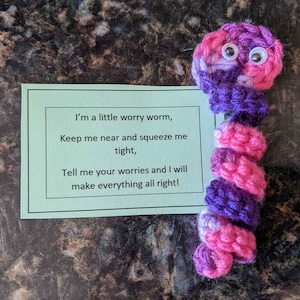 Worry Worm Digital Pattern and Printable Card - Etsy