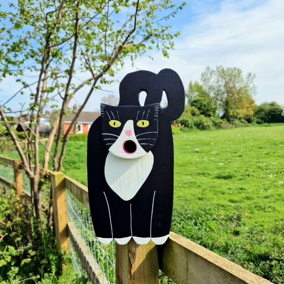 Handmade Bird House Cat Bird Box Animal Gift Garden Gift - Etsy
