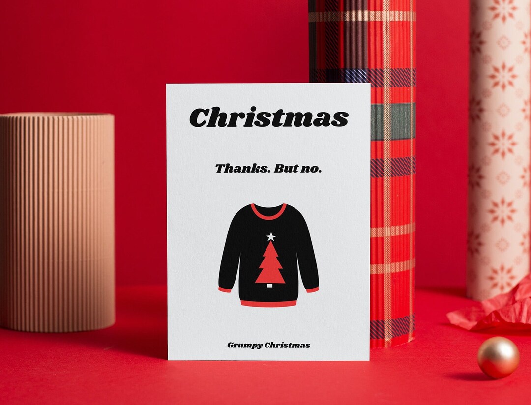 Christmas Card Grumpy Christmas Christmas. Thanks. but No. - Etsy