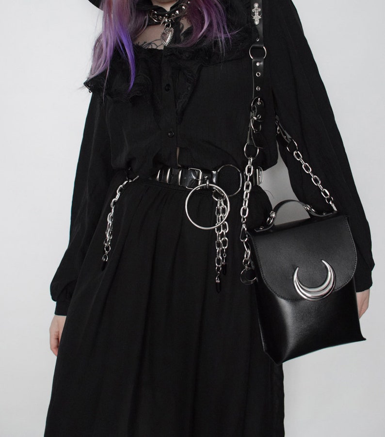 Leather Top Handle Bag With Moon Symbol Lunar Sign Handbag - Etsy