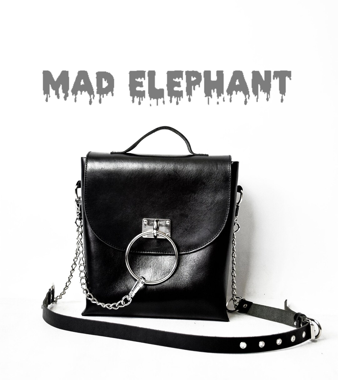 Leather Top Handle Bag With O Ring, Women's Crossbody Purse, Handbag ...