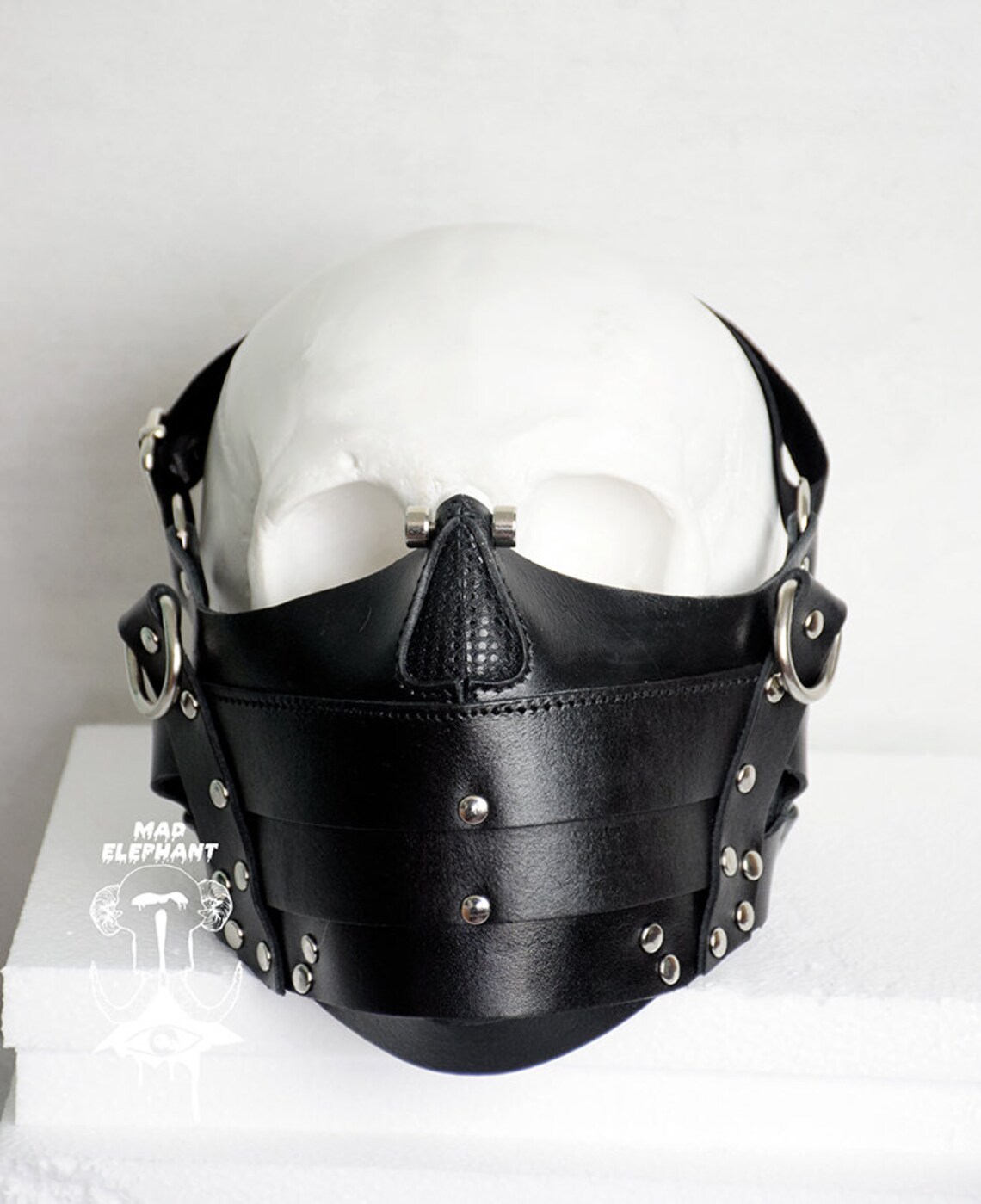 Black Leather Skull Mask Unisex Industrial Goth Urban Dust | Etsy