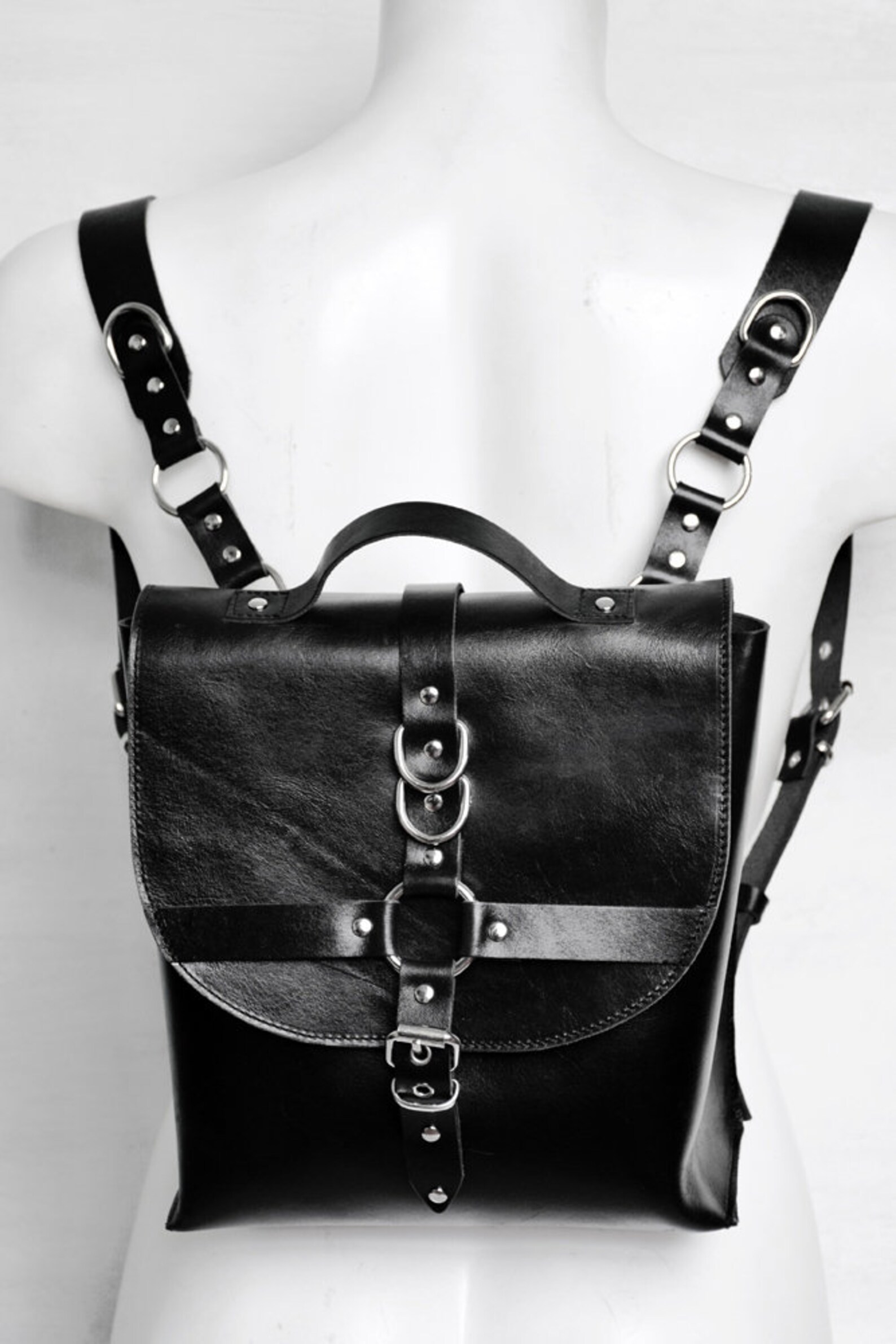 Genuine Leather Backpack Purse Leather Backpack Bag With - Etsy