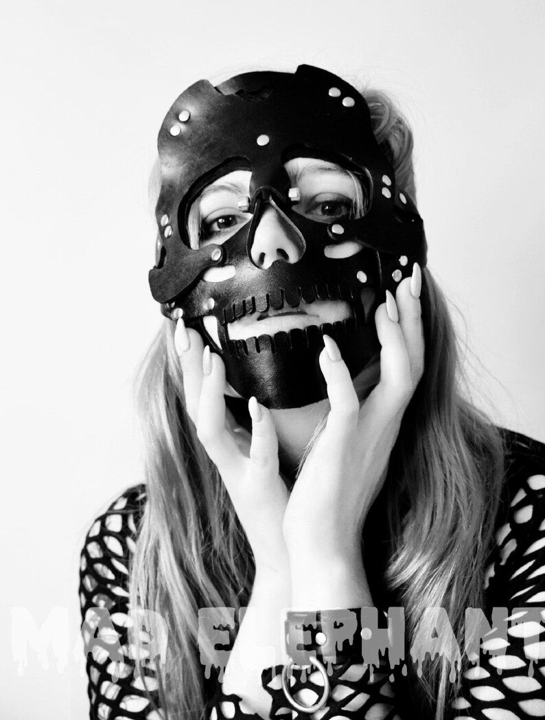 Leather Human Skull Mask Halloween Horror Mask Creepy Spooky | Etsy