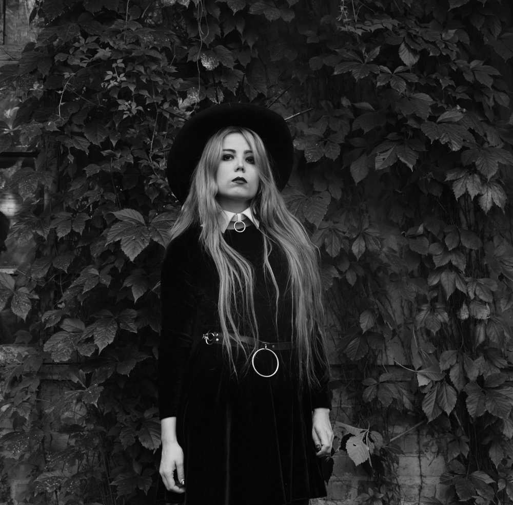 Wednesday Addams Choker Black and White Natural Leather - Etsy