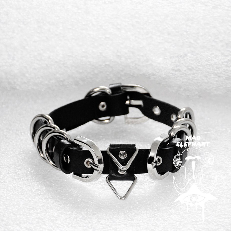 Massive Leather Choker With Buckles and D Rings for Men and | Etsy