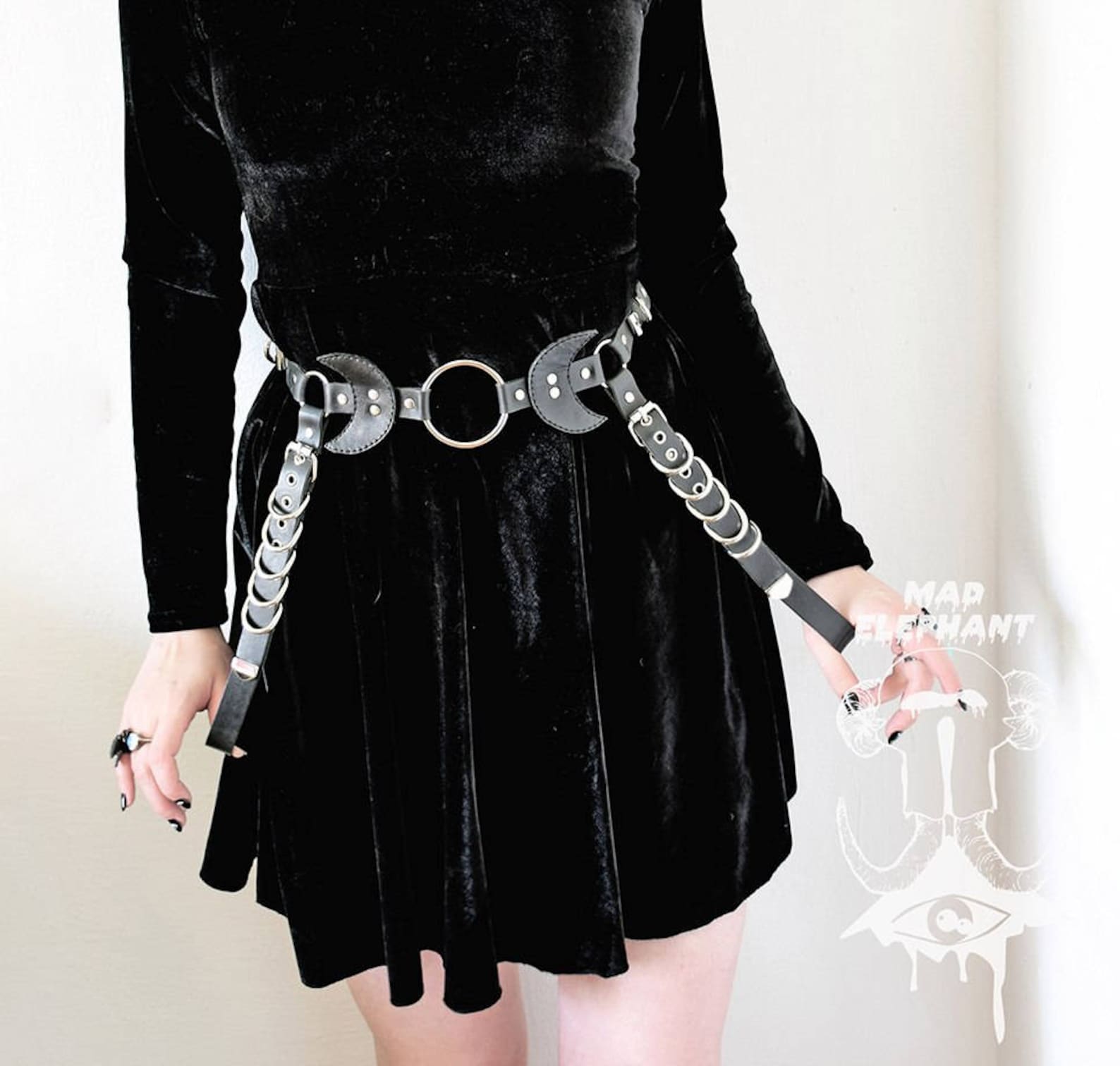 Adjustable leather harness belt womens leather accessory with | Etsy