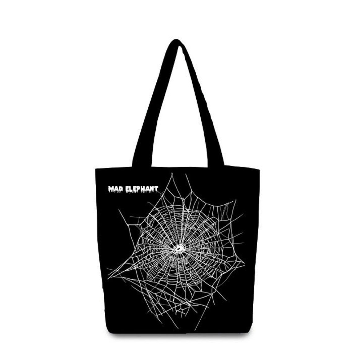 Black Tote Bag With Spider Web Print Eco Friendly Shopper Bag - Etsy