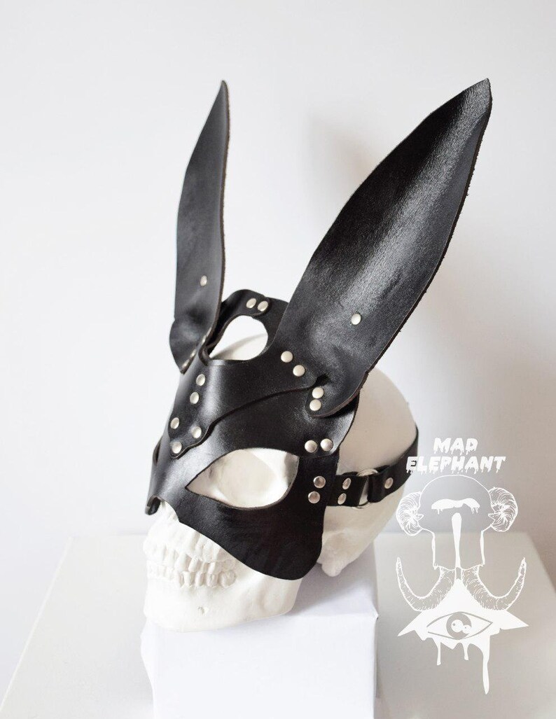 Women's leather rabbit bunny mask playboy mask for woman | Etsy
