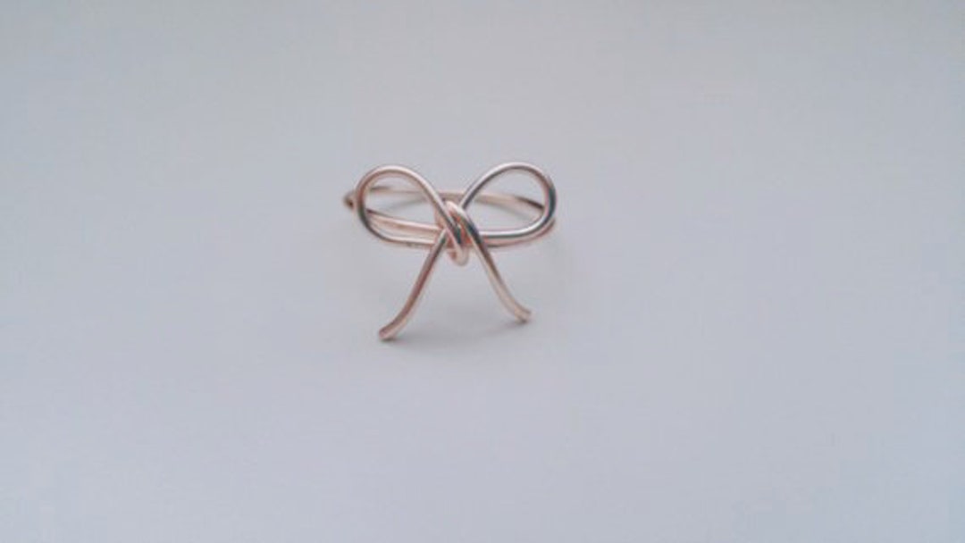Rose Gold Bow Tie Ring - Etsy