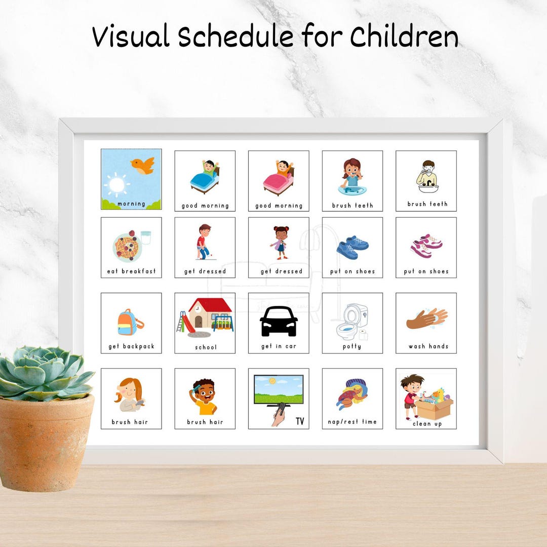 Daily Visual Schedule, Kids Daily Routine Chart, Kids Chart, Routine ...