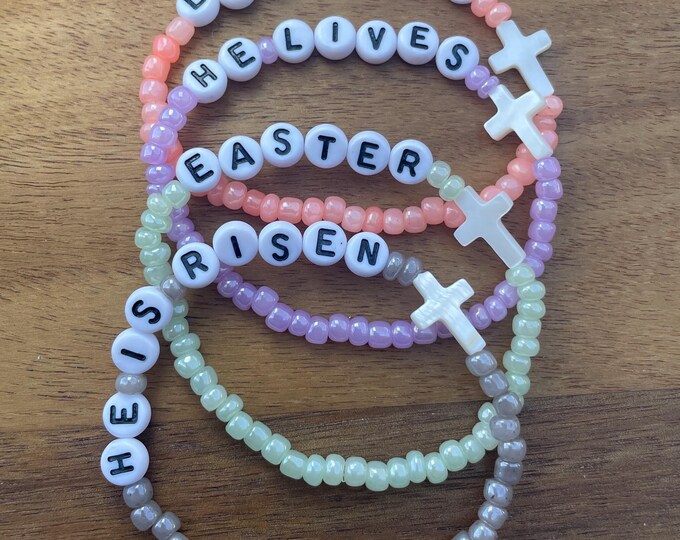Easter Bracelets With Shell Beads and Glass Seed Beads Personalize Your ...