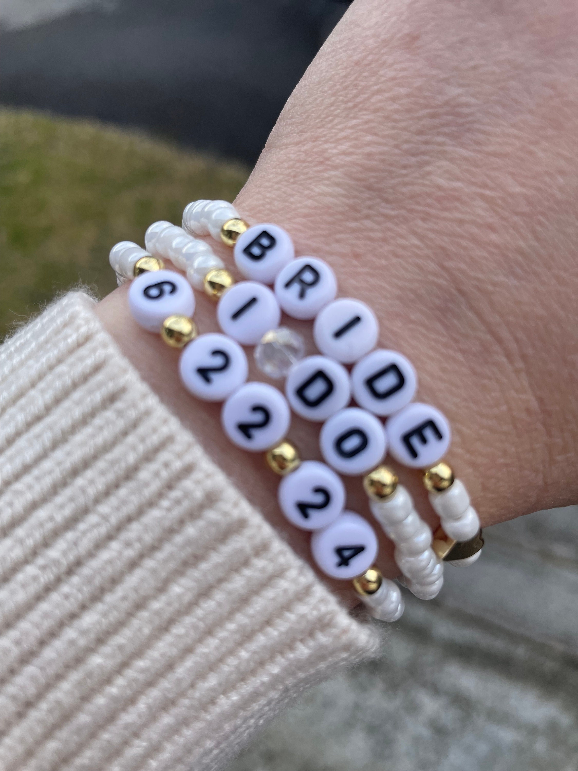 Bride Bracelet Set With Wedding Date and Special I Do Bracelet. - Etsy