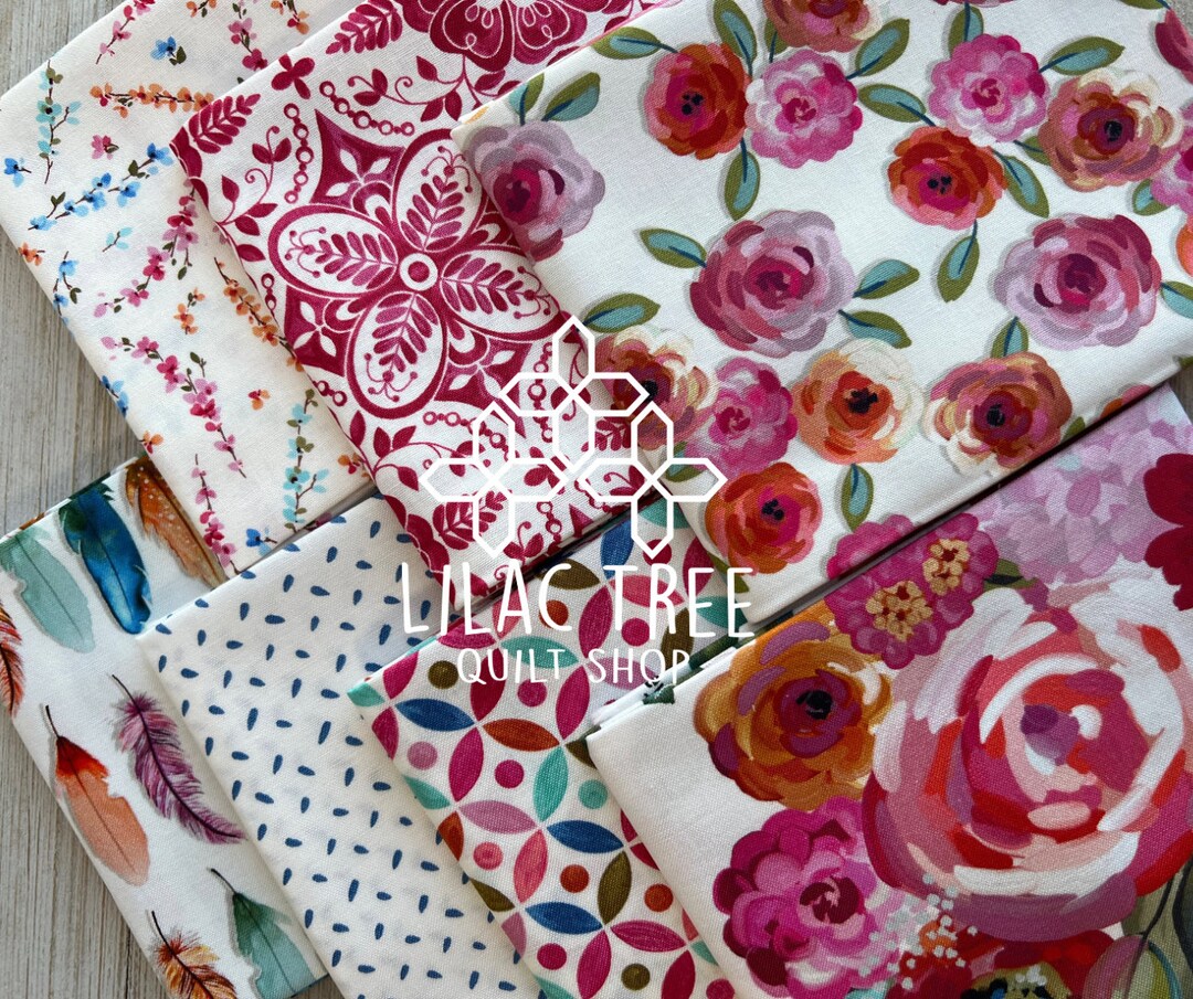 Poppies & Plumes by Lila Tueller for Riley Blake Designs 7 Pieces Fat ...