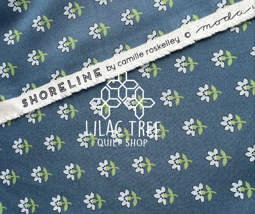 Fabric by HALF YARD - Moda Fabrics - Shoreline Medium Blue 55301-13 by ...
