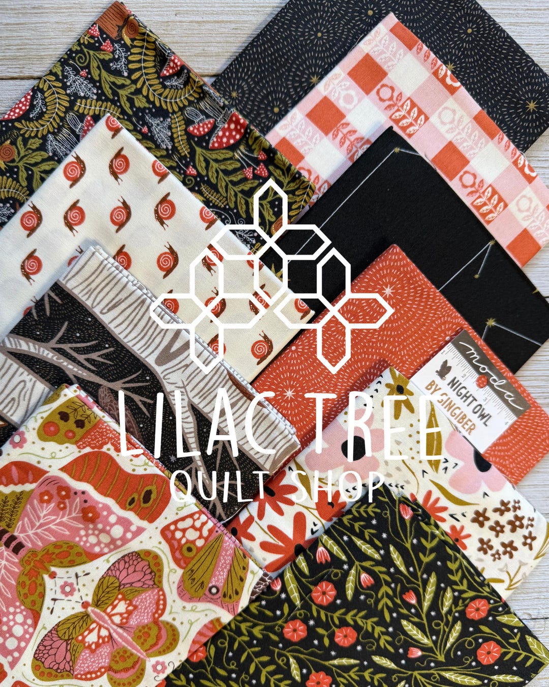 Night Owl by Gingiber for Moda Fabrics 10 Pieces Fat Quarter Bundle 18 ...