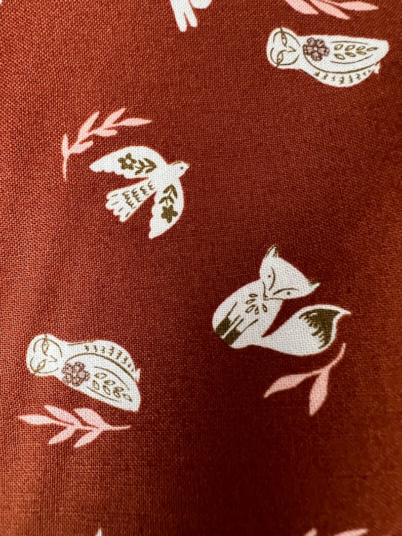 Fabric by HALF YARD Folk & Lore 45603-15 Fable Friends Rust by Fancy ...