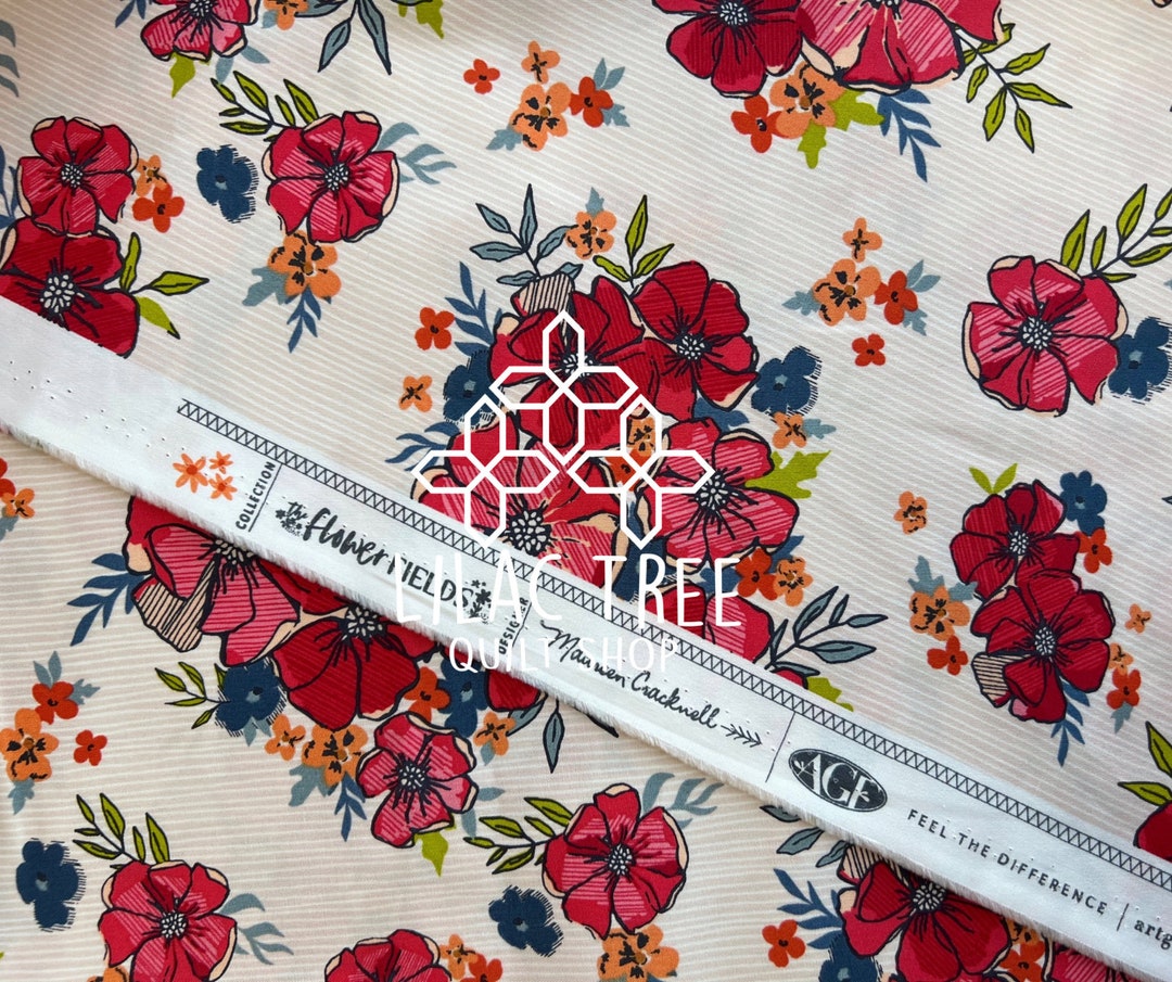 Fabric by HALF YARD Flower Fields Blooming Burst Sunrise FLF85900 by ...